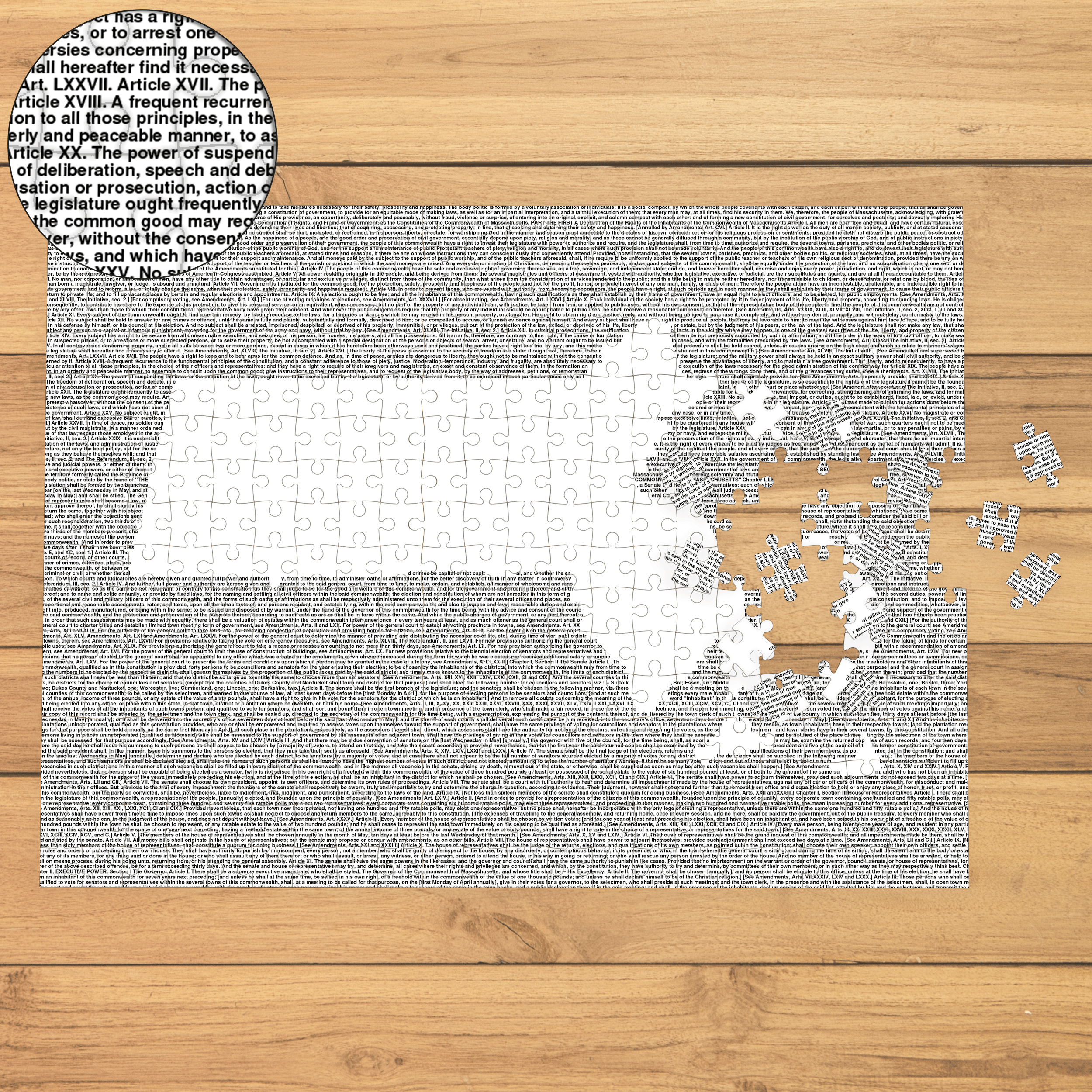 Litographs | Massachusetts's Constitution | Book Puzzle