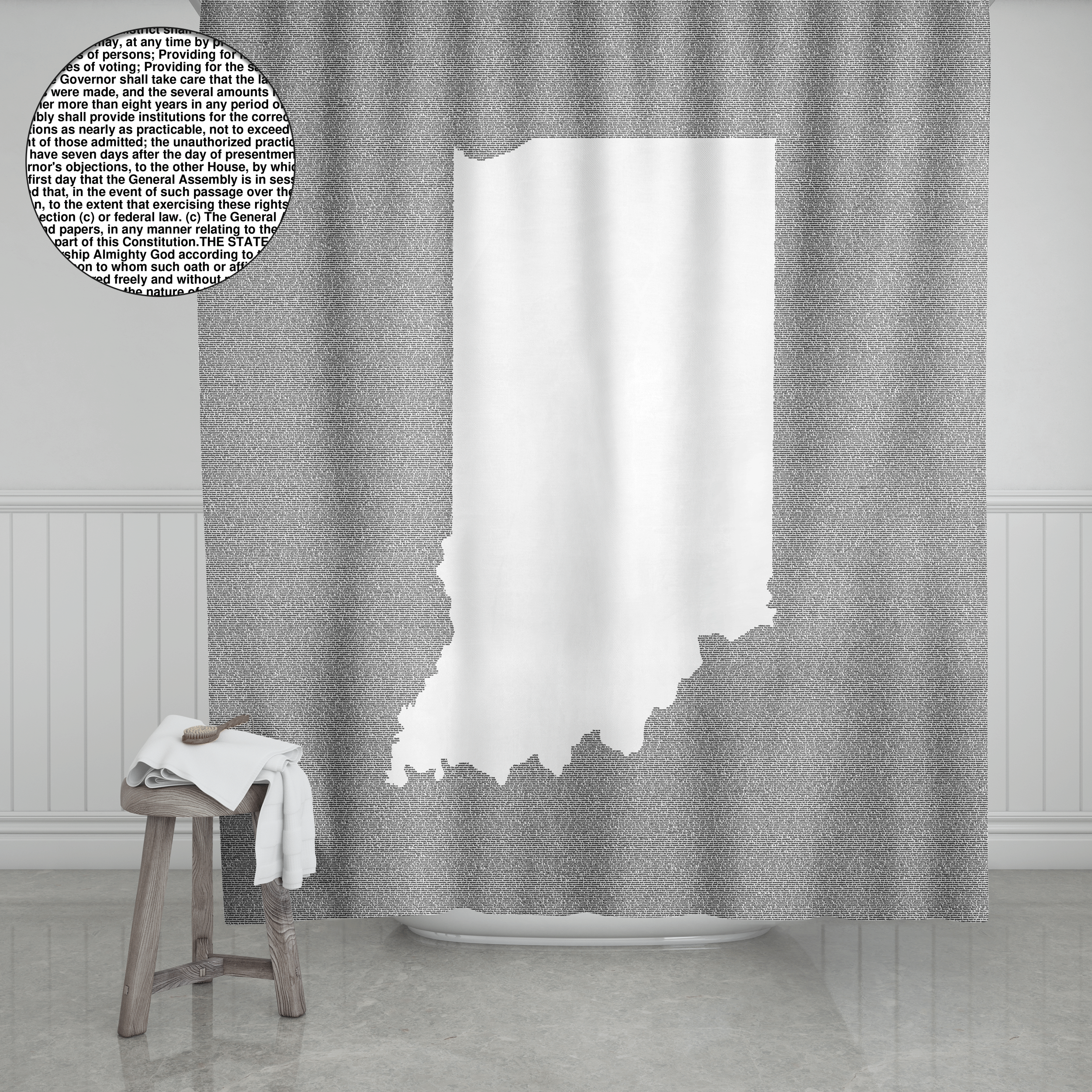 Litographs | Indiana's Constitution | Book Shower Curtain