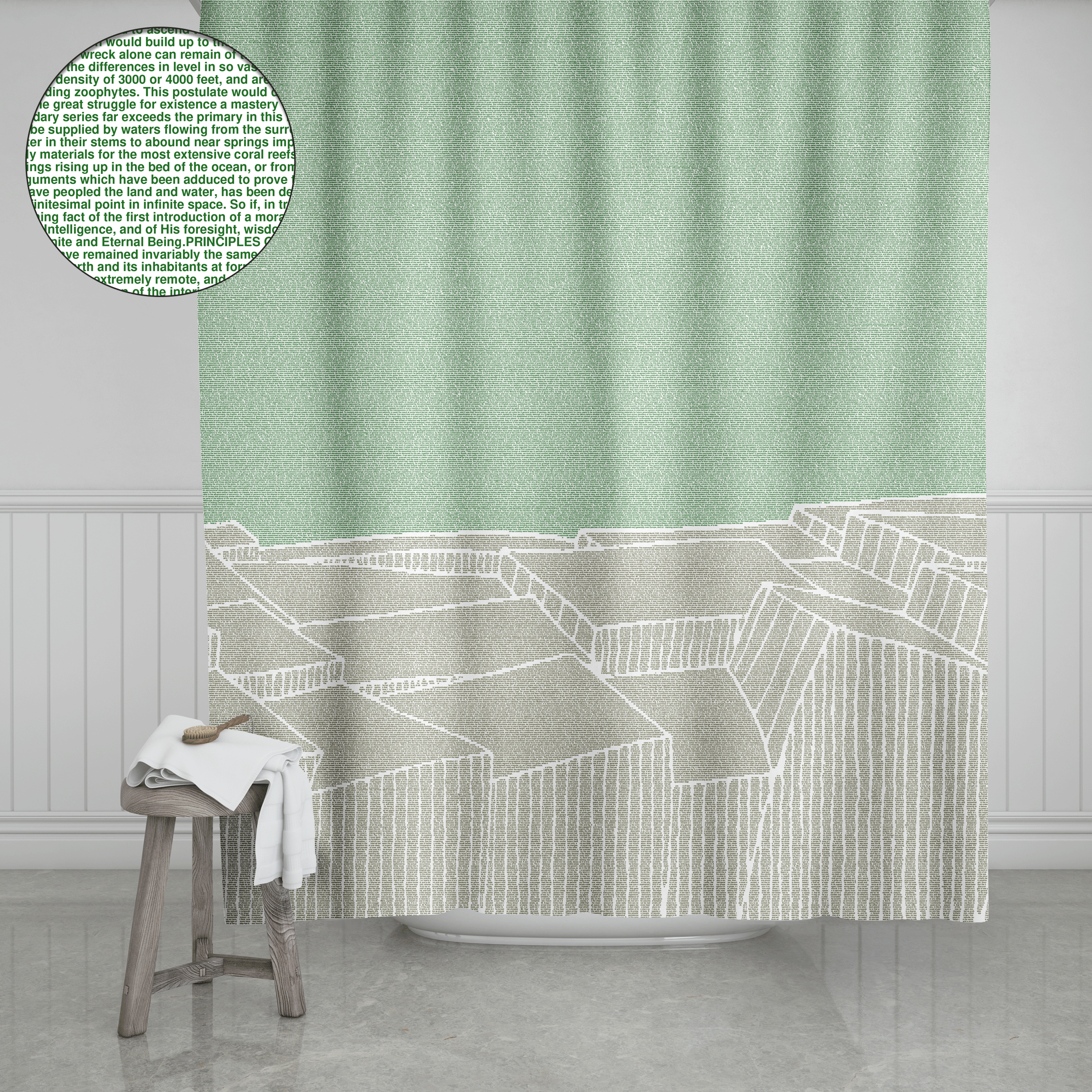 Litographs | Principles of Geology | Book Shower Curtain