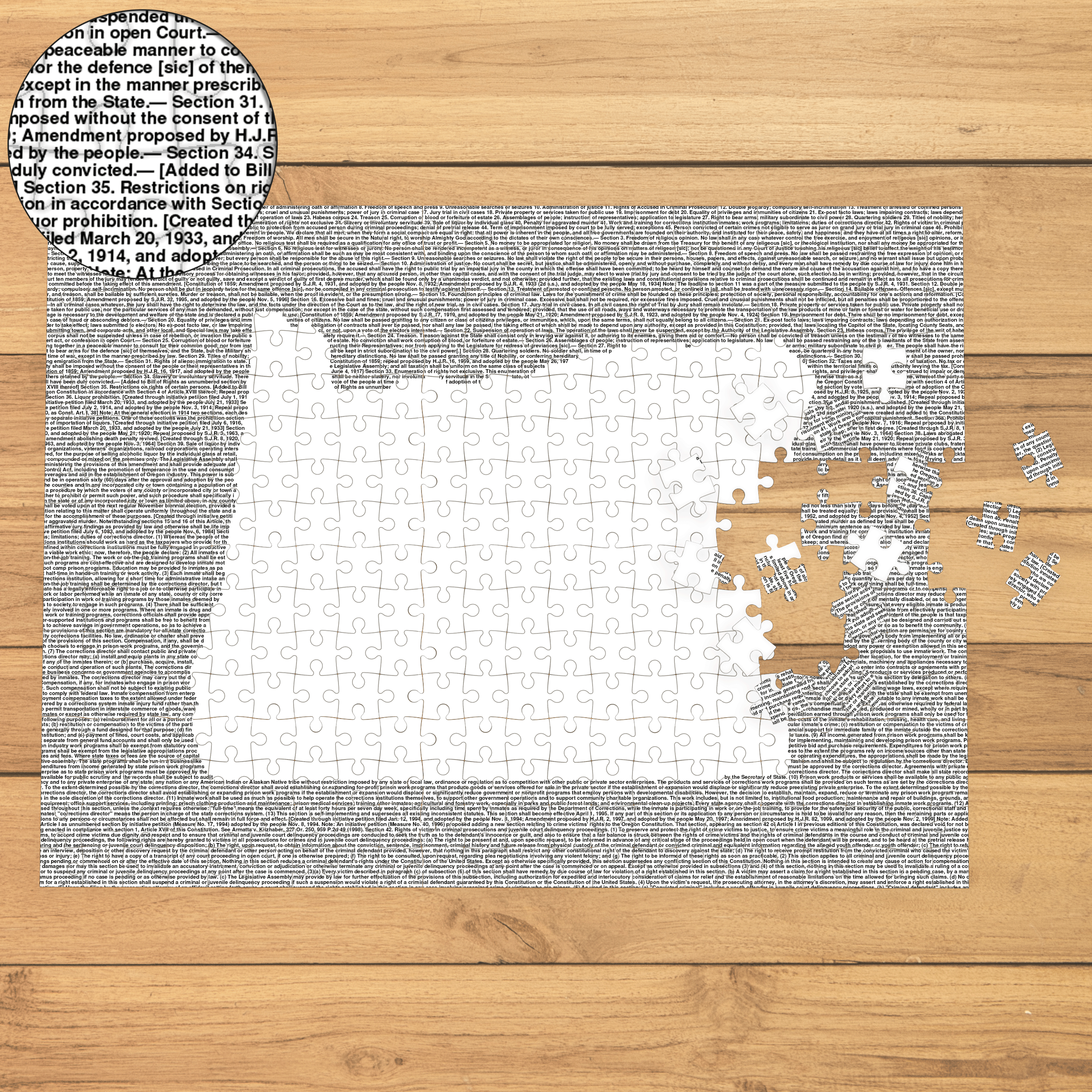 Litographs | Oregon's Constitution | Book Puzzle