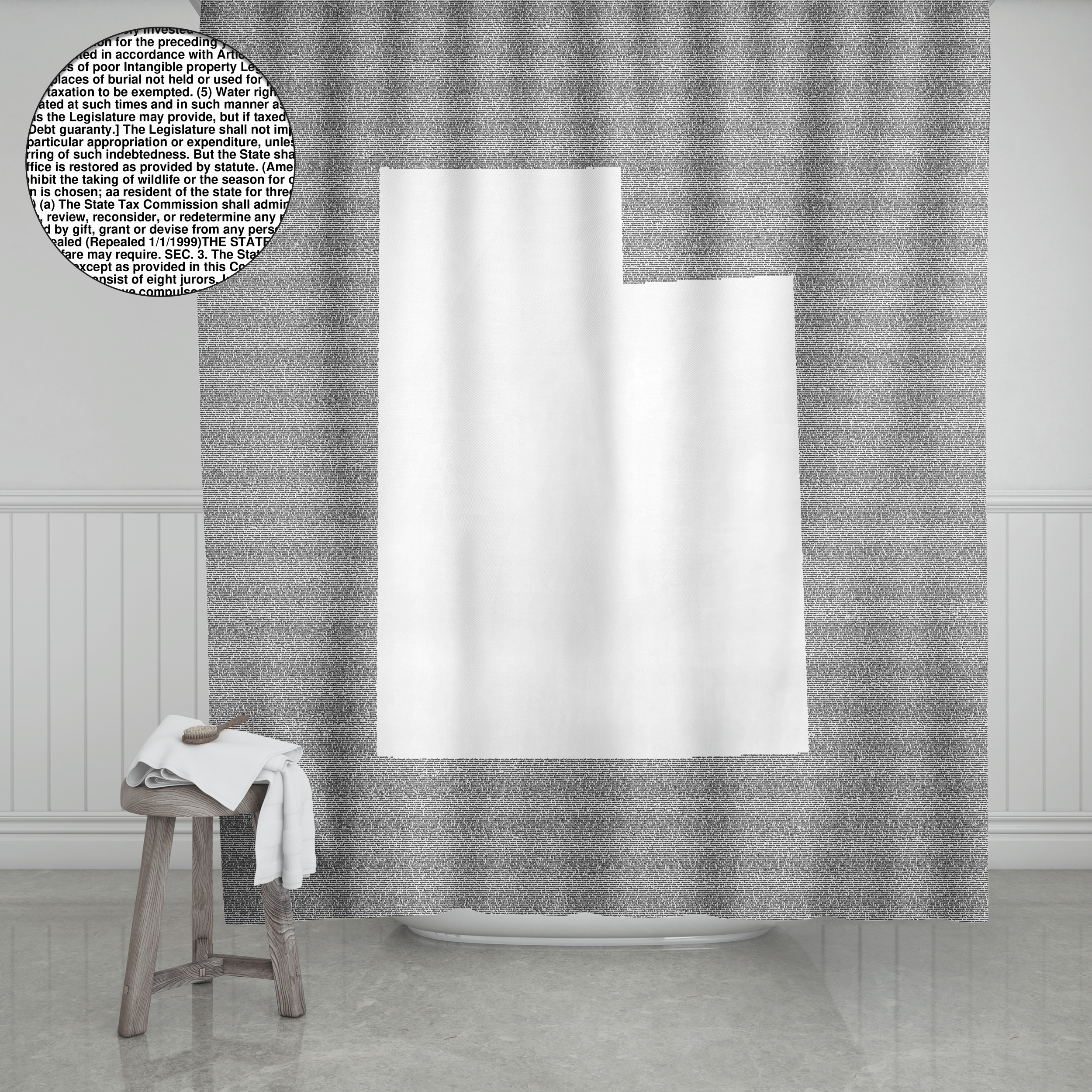 Litographs | Utah's Constitution | Book Shower Curtain